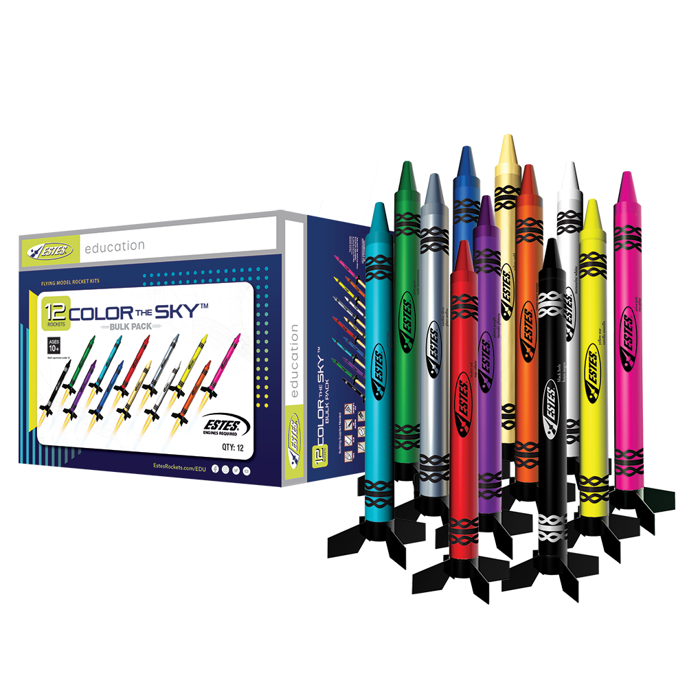 Color The Sky Bulk Pack Model Rockets | 12 Beginner Model Rocket Kits ...