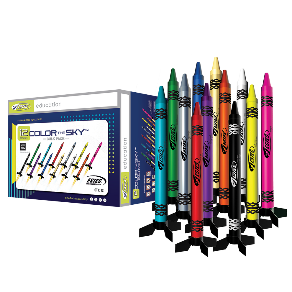 Color The Sky Bulk Pack Model Rockets | 12 Beginner Model Rocket Kits ...